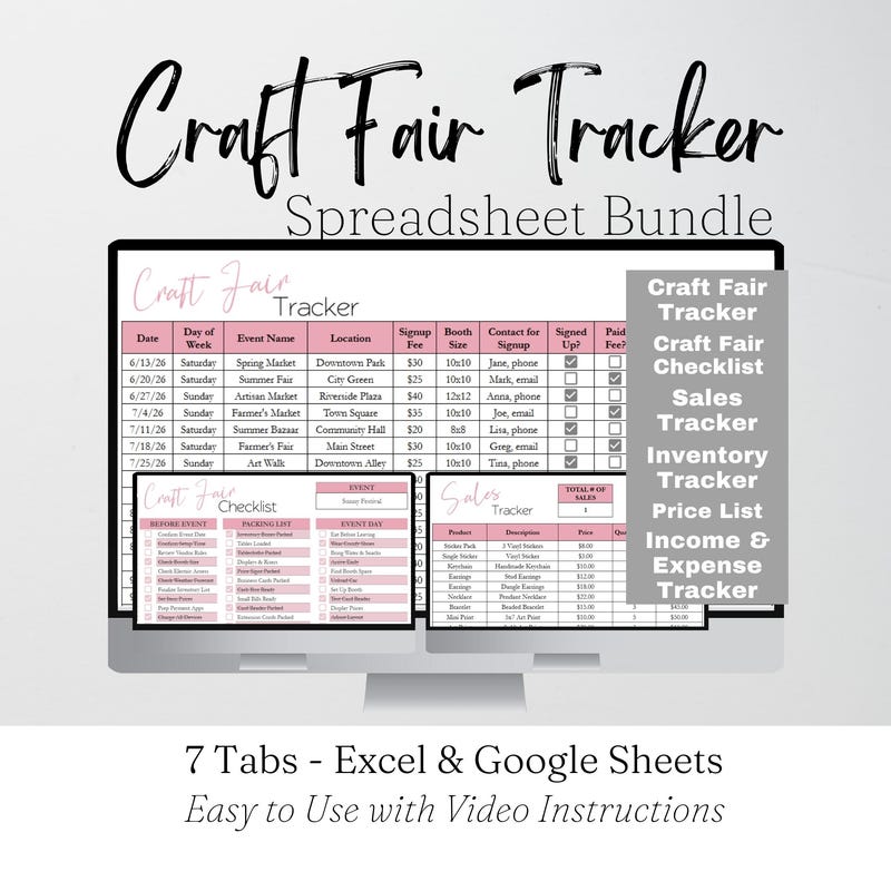 Vendor Show Spreadsheets - Etsy
