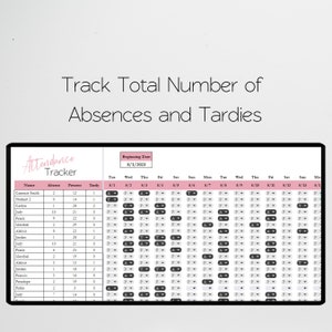 Attendance Sheet, Attendance Tracker for Google Sheets, Attendance ...