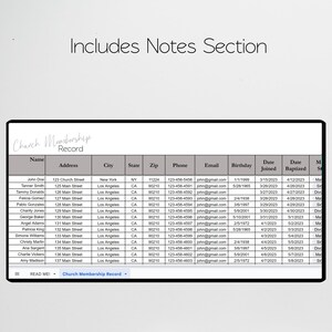 Church Members Directory Template Google Sheets, Church Membership List ...