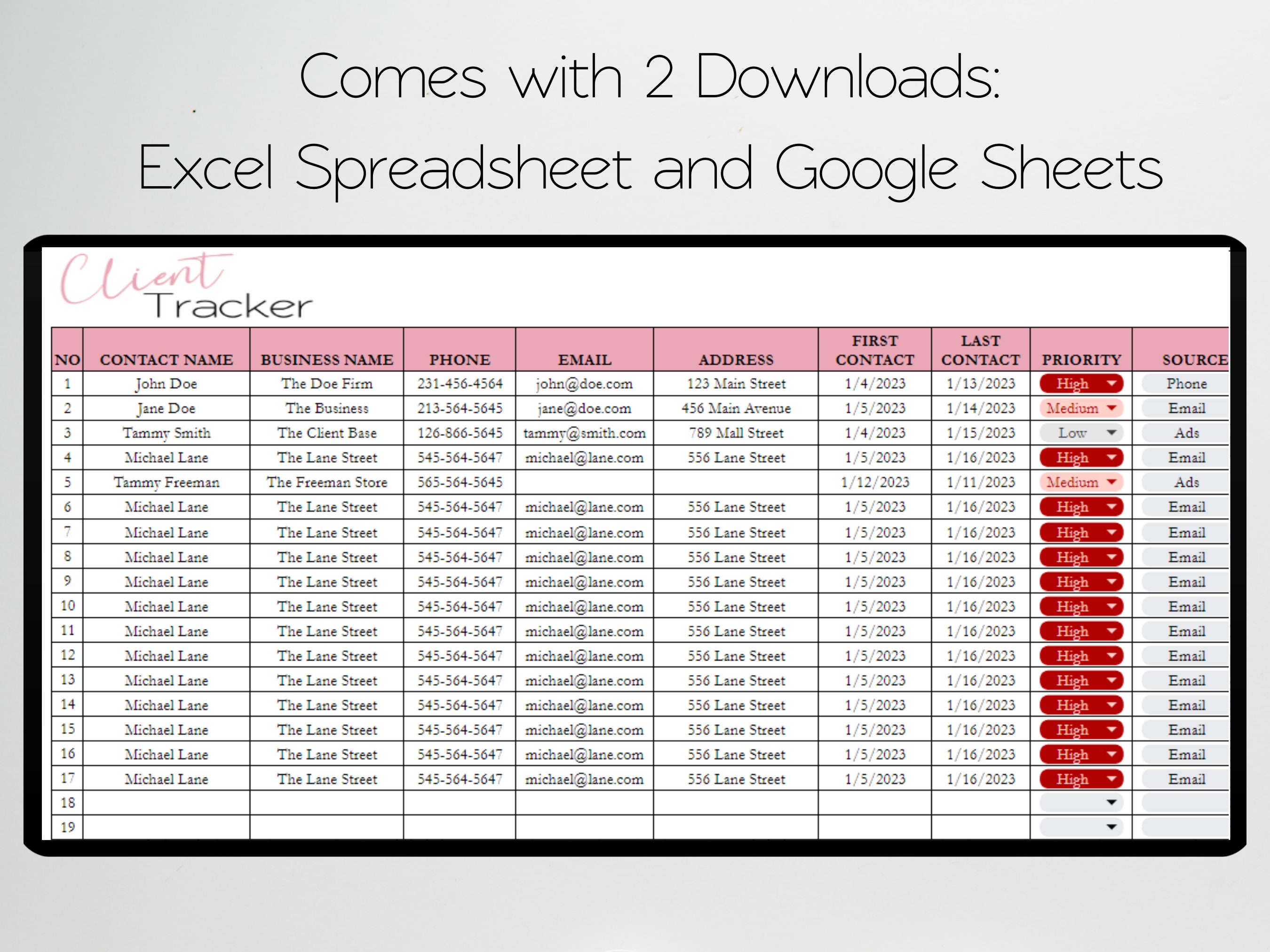 Client Tracker Excel, Client Tracker Google Sheets, Client Tracker ... Client Tracker Excel, Client Tracker Google Sheets, Client Tracker ...