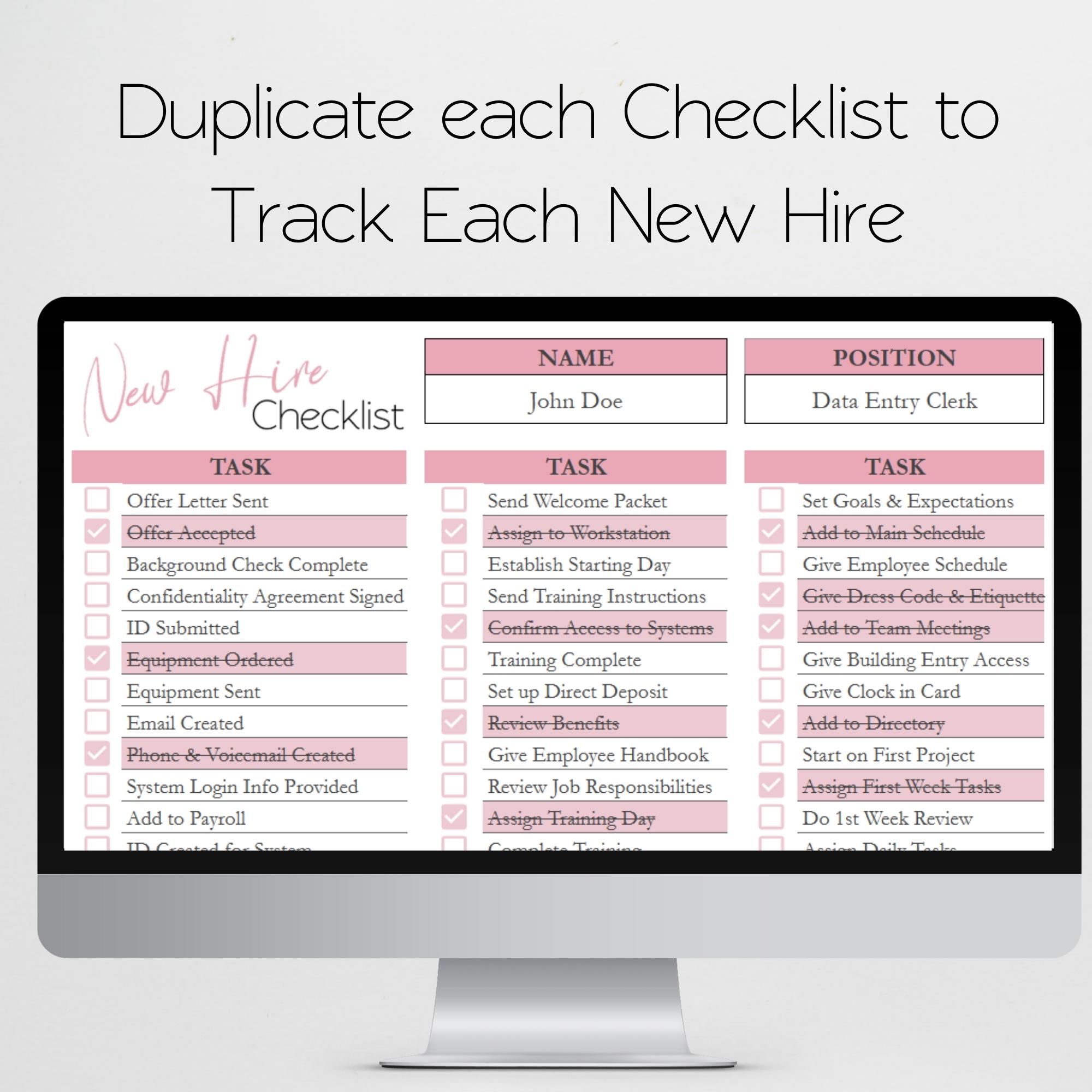 New Hire Checklist Template, Human Resources, New Employee Onboarding ...