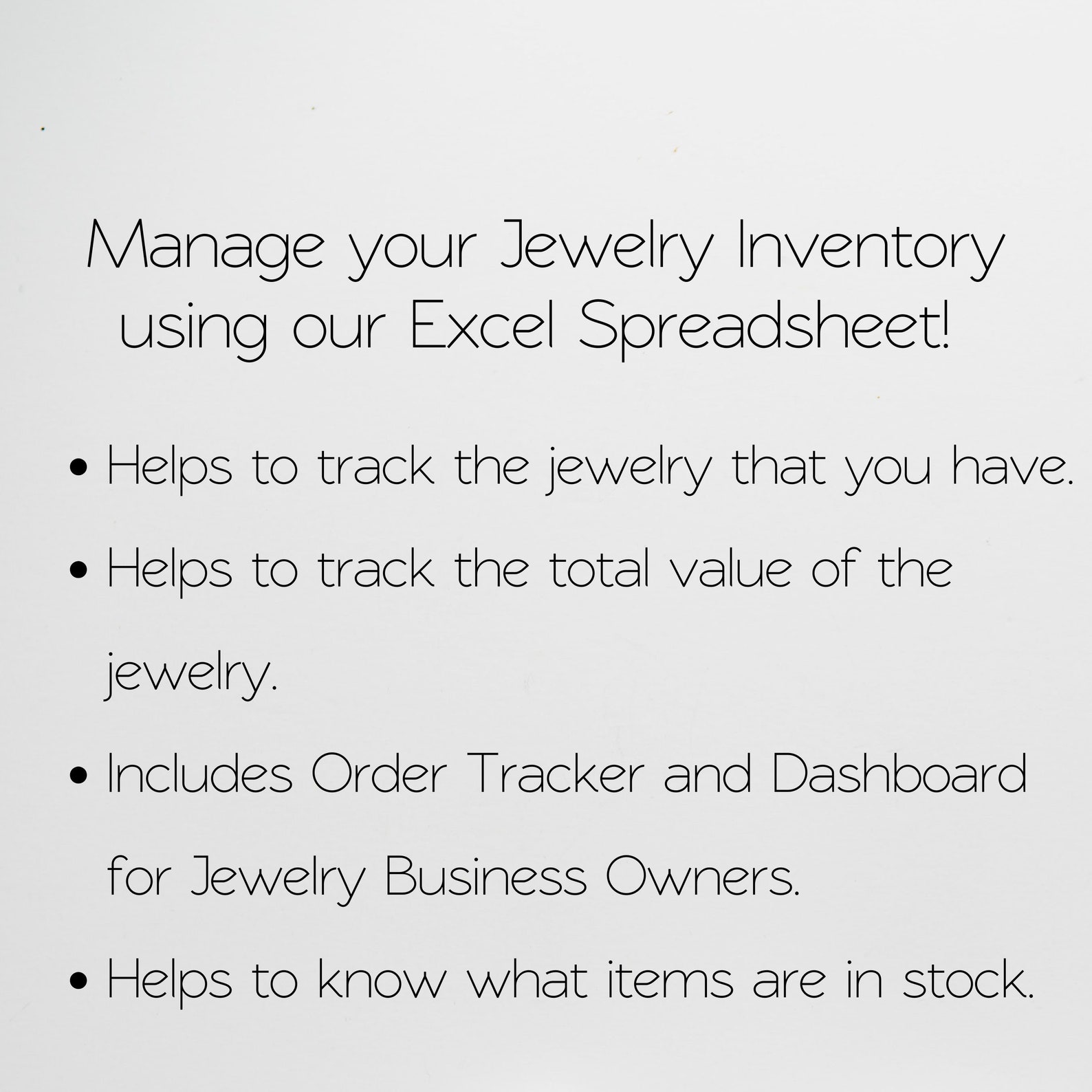 Jewelry Inventory Tracker, Jewelry Making Planner List Excel ...