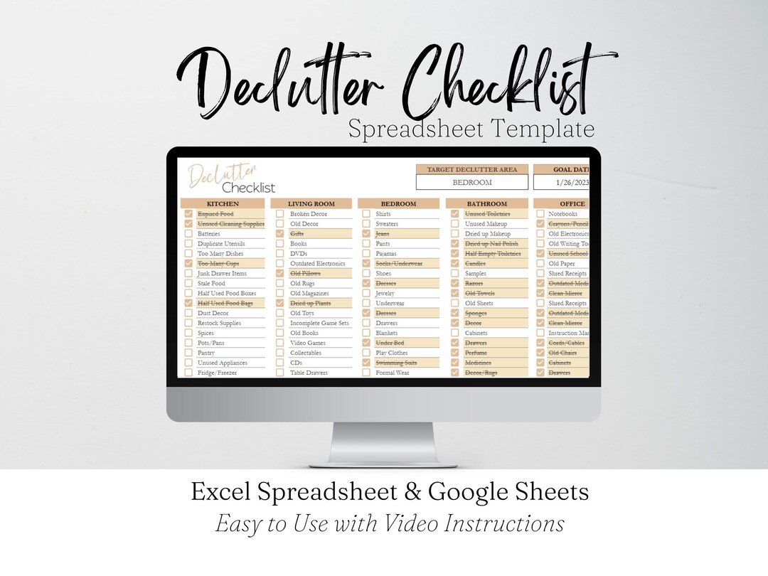 Digital Declutter List, Decluttering Checklist, Decluttering List ...