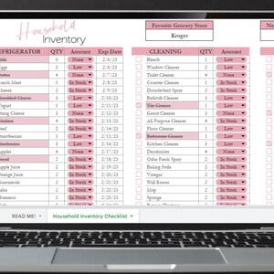 Household Inventory Checklist, Home Inventory Tracker Template, Food ...