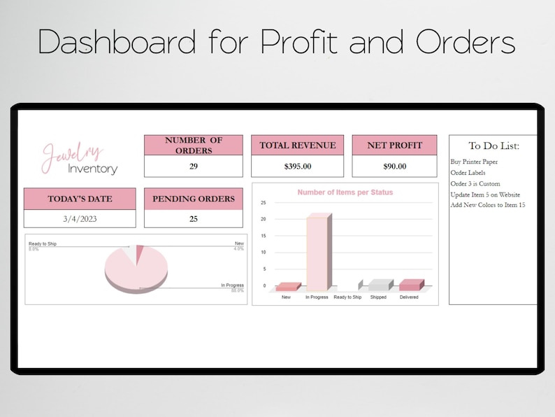 Jewelry Inventory Tracker, Jewelry Making Planner List Excel ...