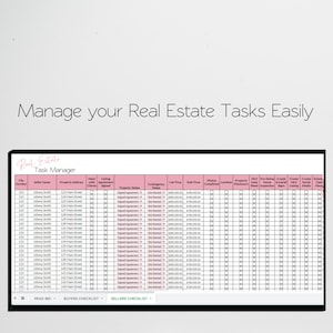 Real Estate Excel, Real Estate Templates, Realtor Template, Task ...