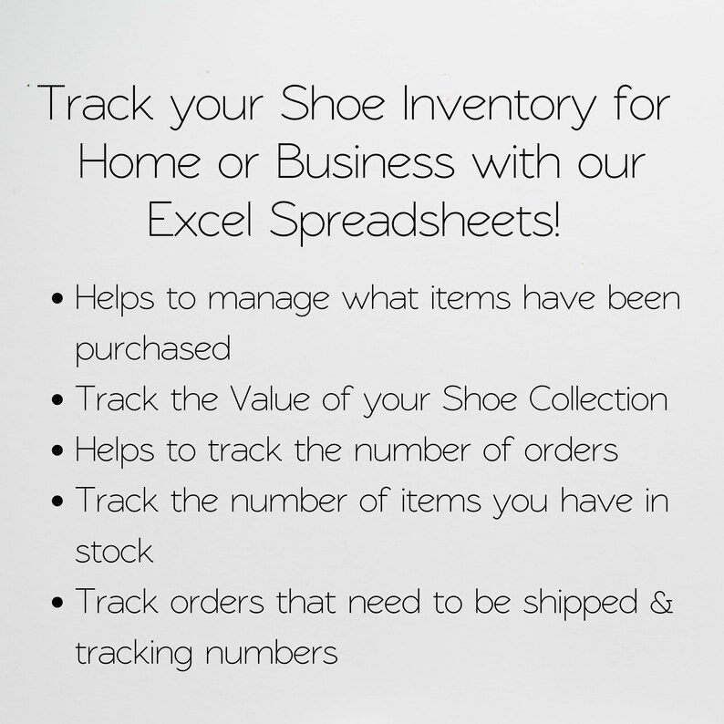 Shoes Inventory Template, Shoe Collection, Shoes Organization ...