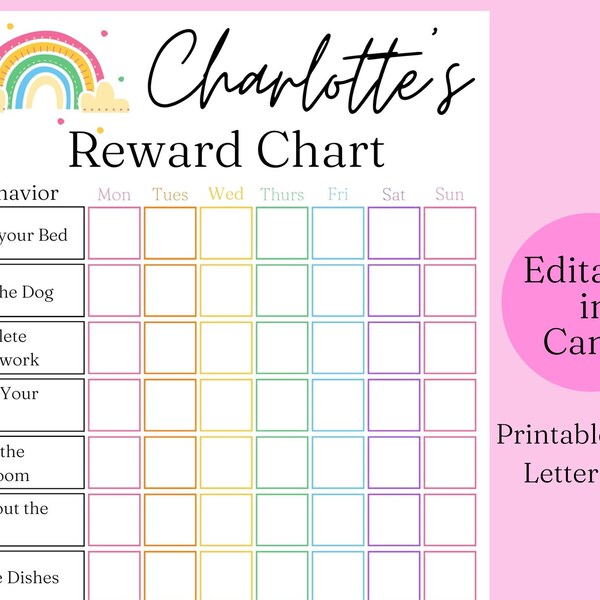Reward Chart for Teens - Etsy