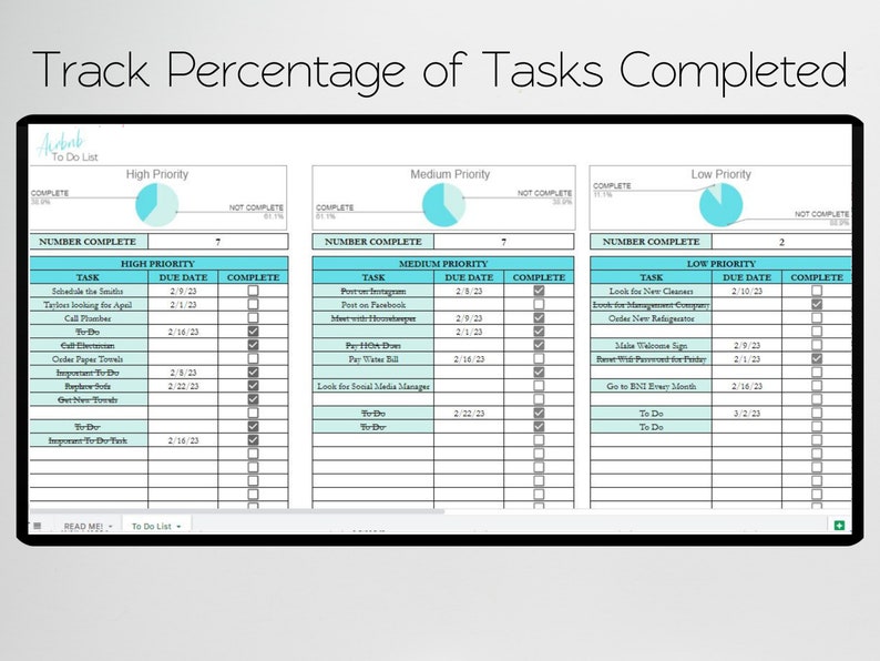 Short Term Rental Small Business to Do List, Rental Task Tracker ...
