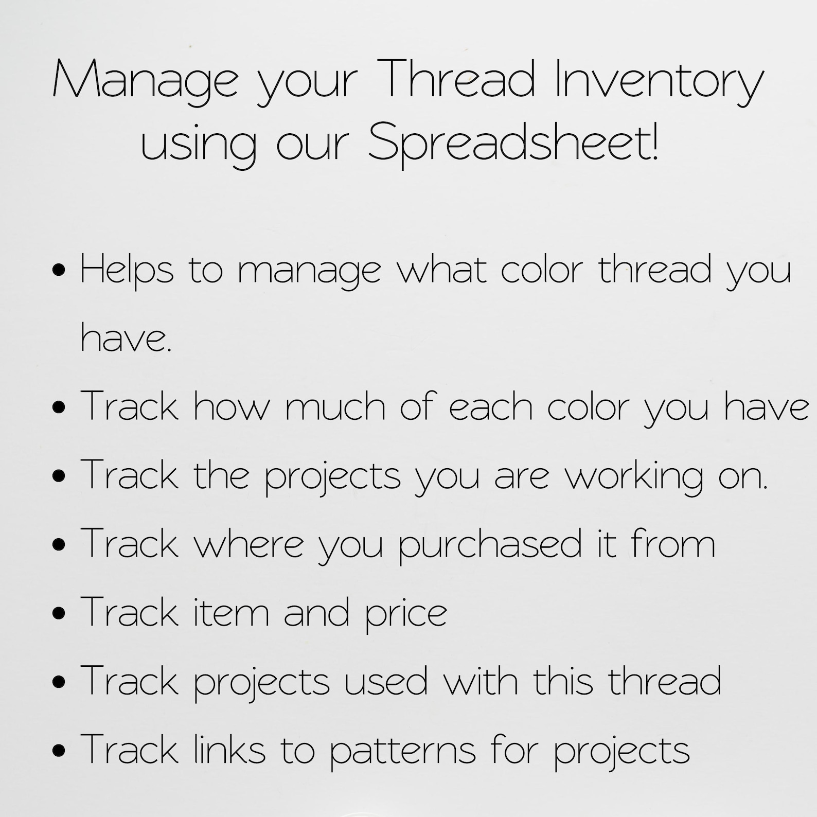 Thread Inventory Tracker Spreadsheet Template, Cross Stitch Thread ...