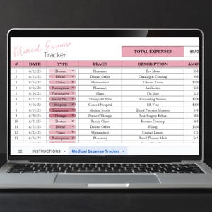 Medical Expense Tracker, Tax Deductions Tracking Sheet, HSA Tracker FSA, Medical Spreadsheet ...