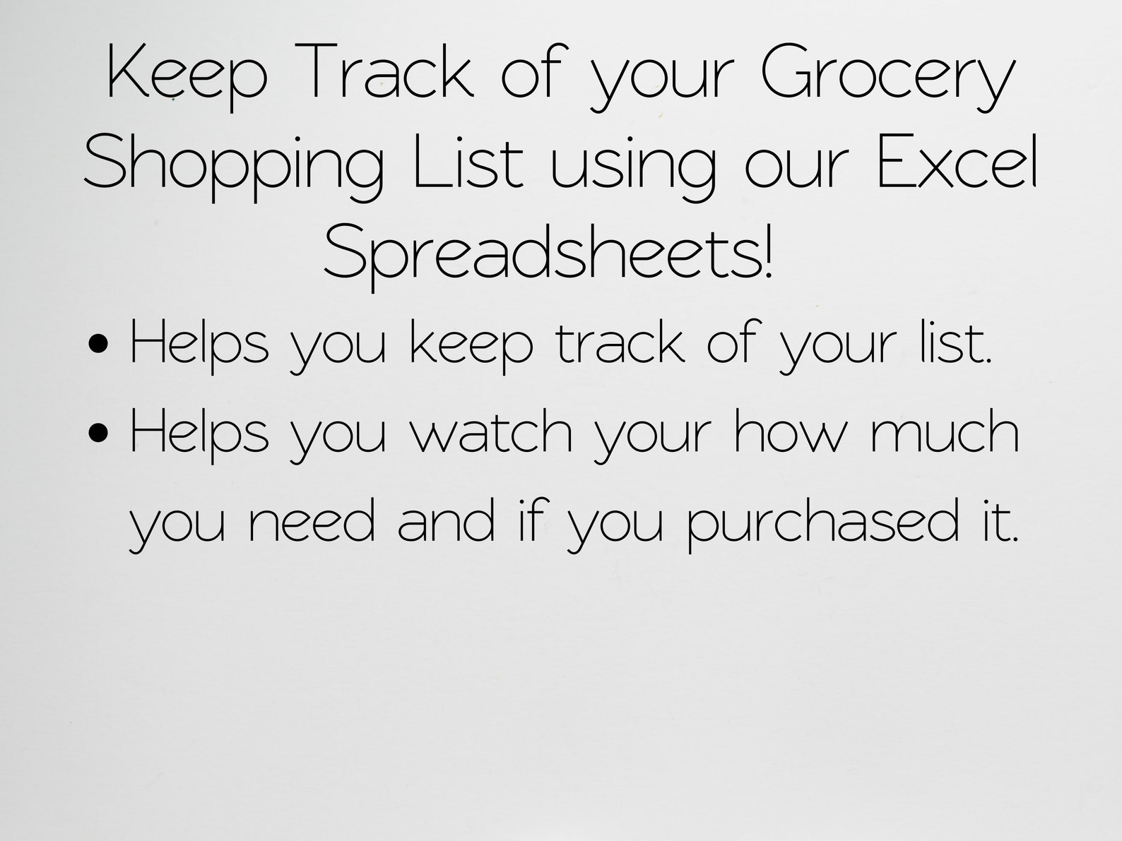 Grocery List Spreadsheet, Grocery Shopping List Template, Grocery ...