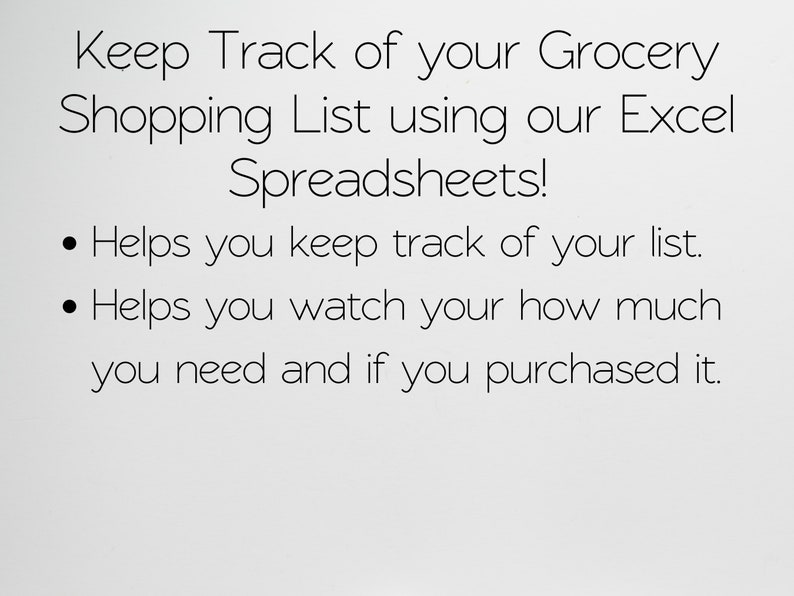 Grocery List Spreadsheet, Grocery Shopping List Template, Grocery ... Grocery List Spreadsheet, Grocery Shopping List Template, Grocery ...