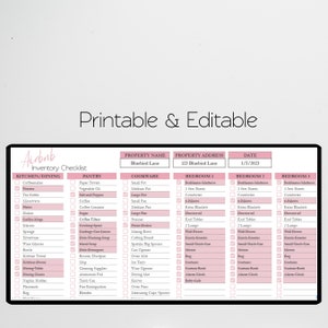 Checklist Inventory Bundle, Rental Property Furniture List, Short Term ...