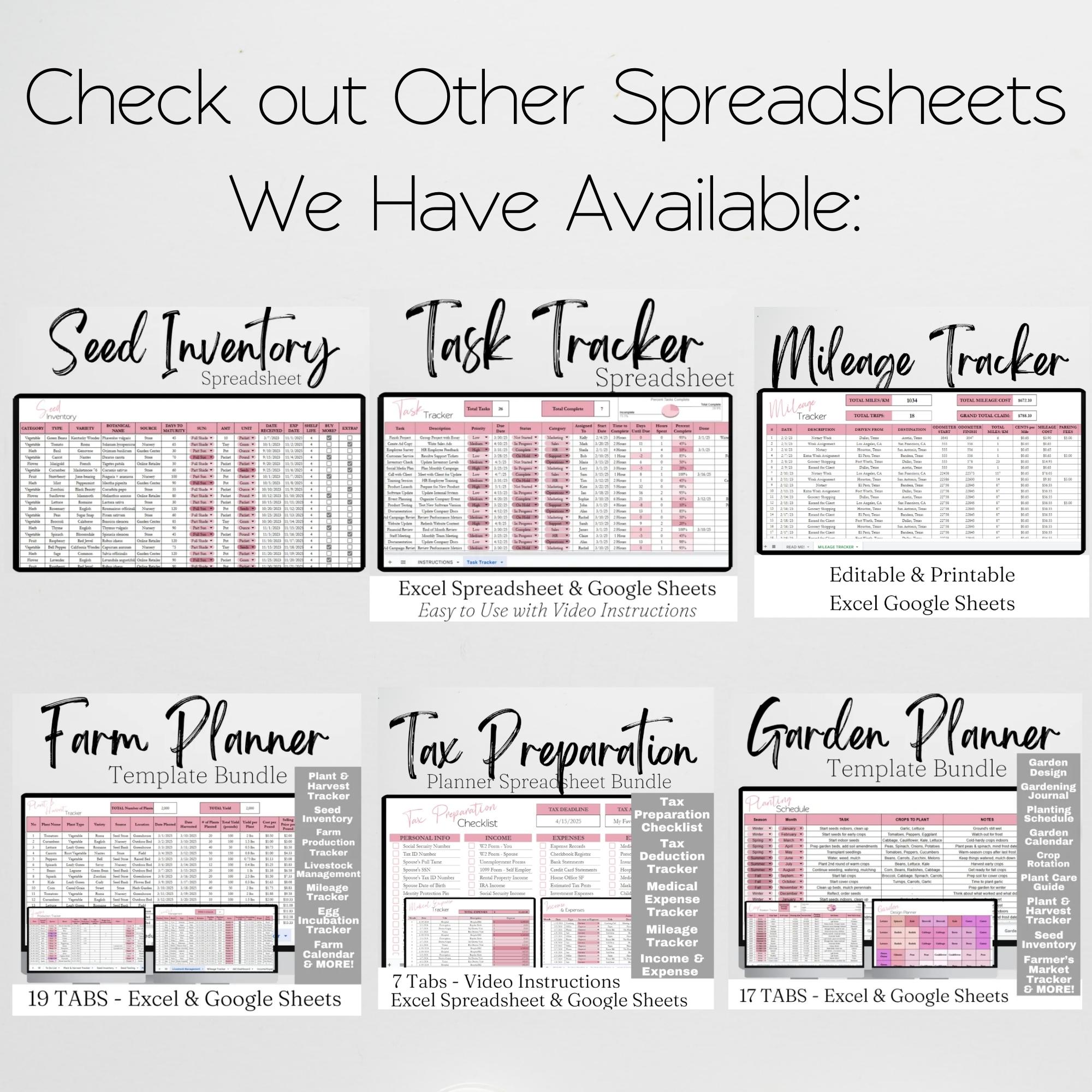 Plant Inventory Tracker Spreadsheet Template, Plant Journal, House ...