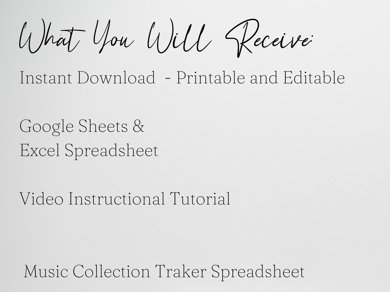 Music Collection Tracker Excel Spreadsheet, Music Tracker Google Sheets ...