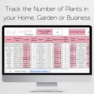 Plant Inventory Tracker Spreadsheet Template, Plant Journal, House ...