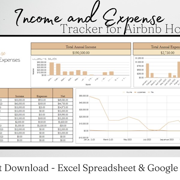 Short Term Rental Expense Excel - Etsy