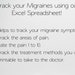 Migraine Tracker Excel Spreadsheet, Chronic Migraine Log Template ...