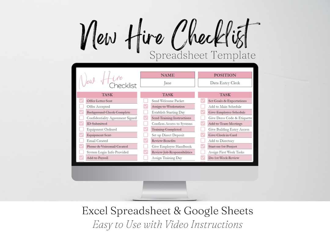 New Hire Checklist Template, Human Resources, New Employee Onboarding ...