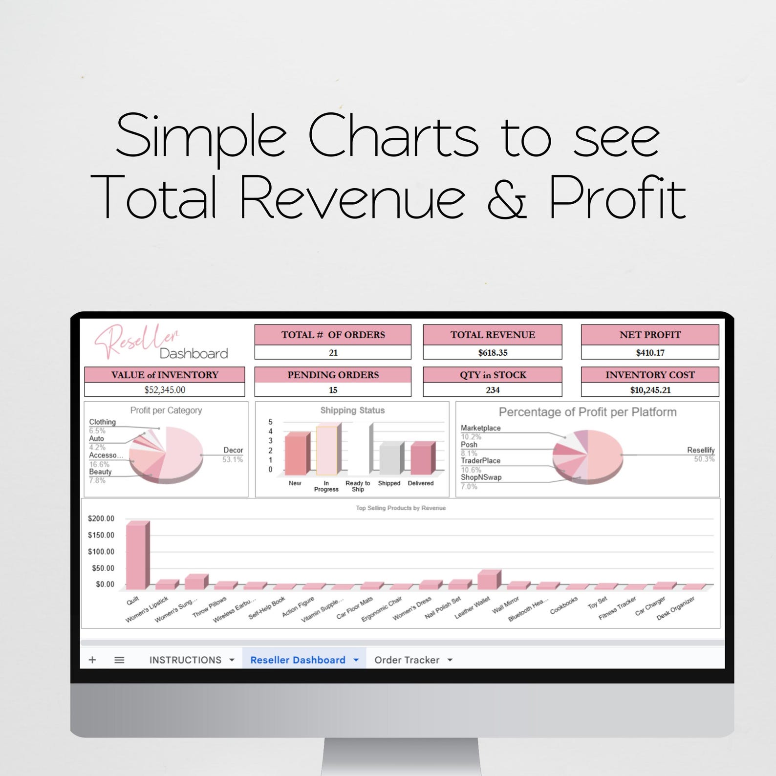 Reseller Spreadsheet Template, Resale Business Planner, Reseller ...