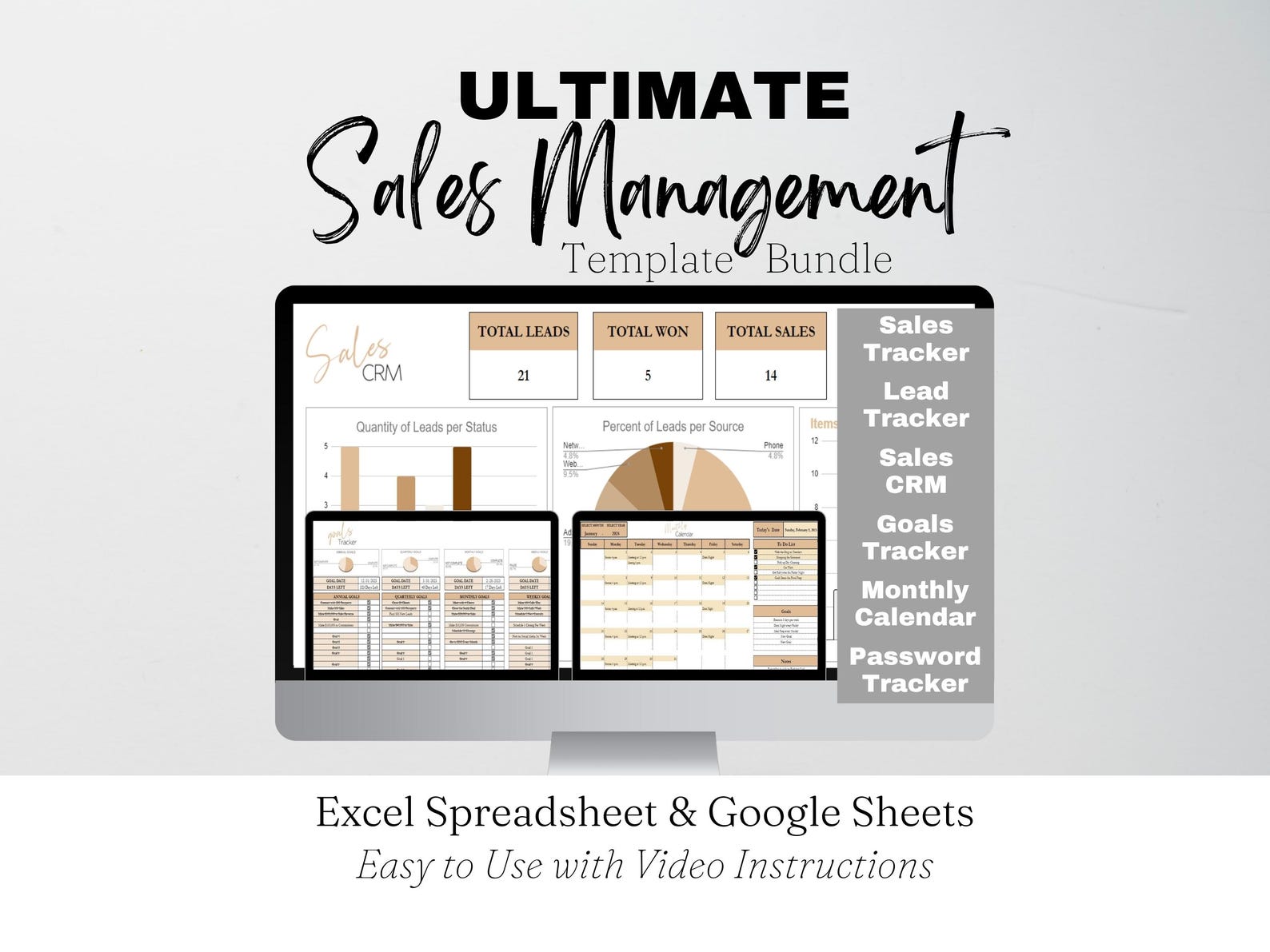 Sales Management Template Excel Spreadsheet, Sales Manager Google ...