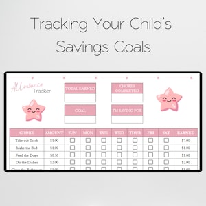 Allowance Tracker, Money Chore Chart for Kids Printables, Weekly ...