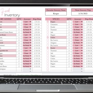 Food Inventory Template, Food Tracker Spreadsheet List Refrigerator ...