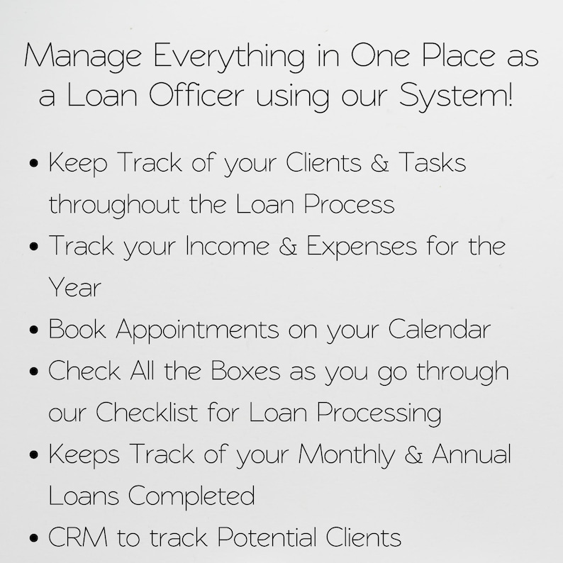Loan Officer Template Spreadsheet Bundle, Loan Checklist Template ...