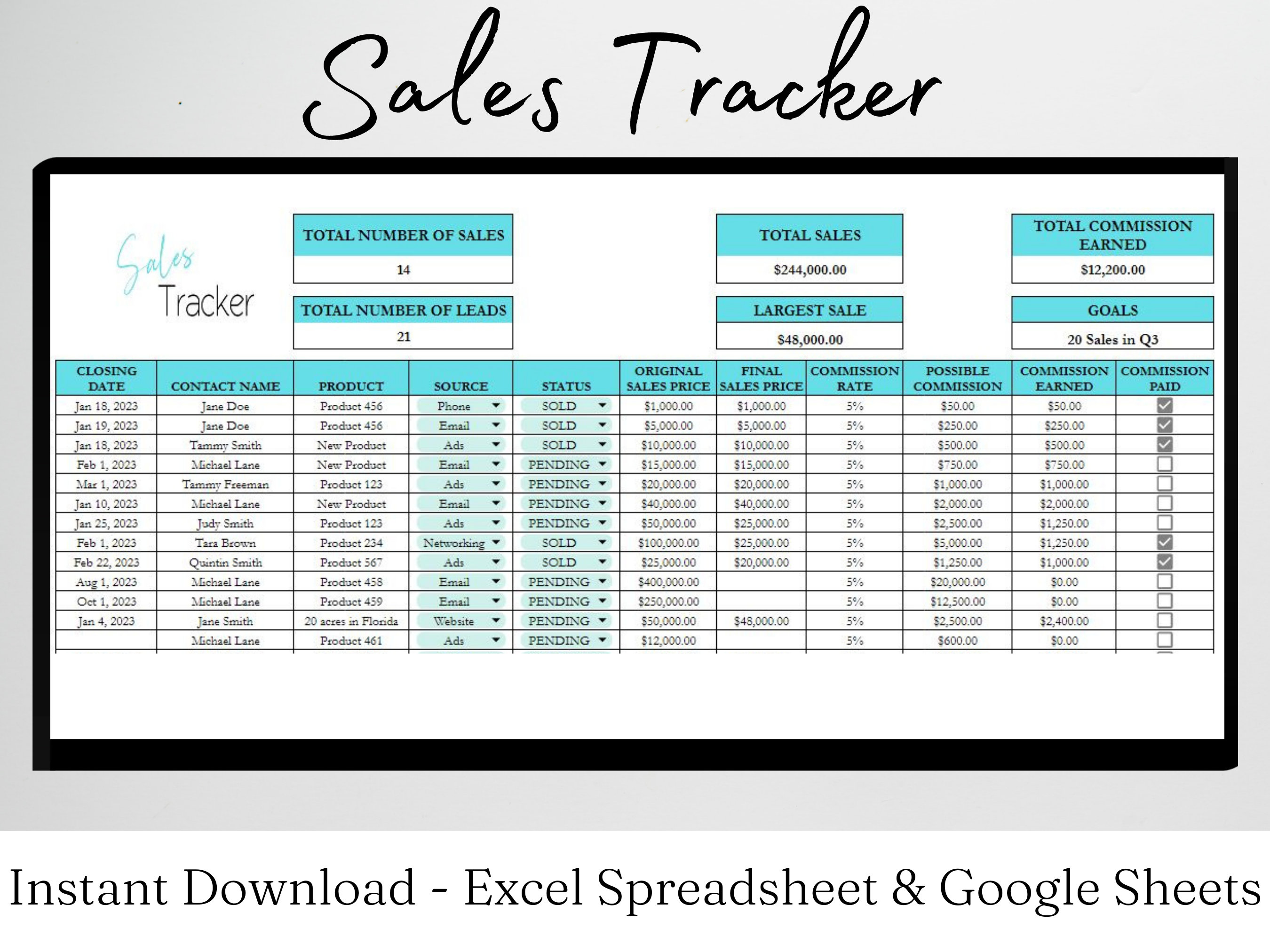Sales Tracking Template Excel Free