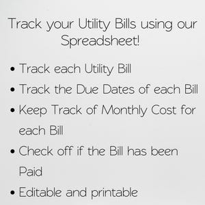 Utility Bill Tracker Excel Spreadsheet Template, Utilities Provider ...