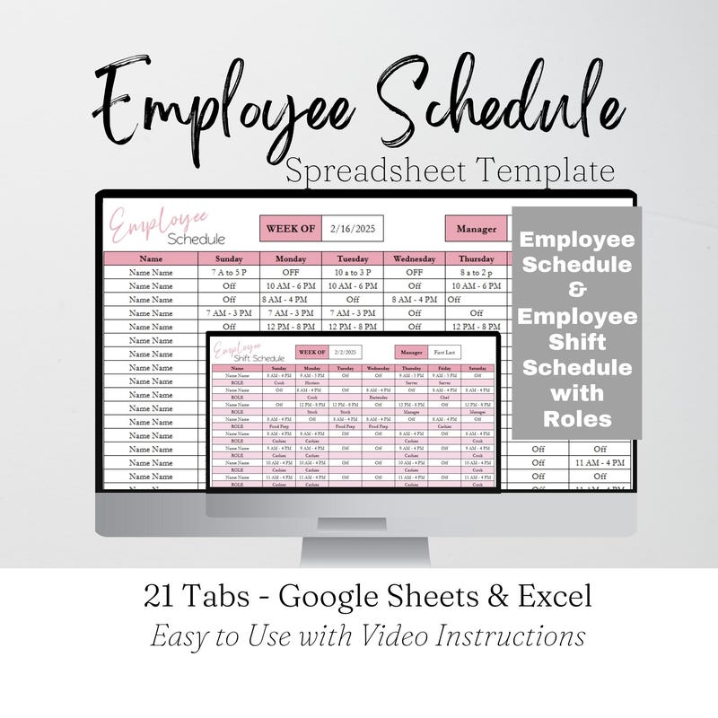 Google Work Schedule - Etsy