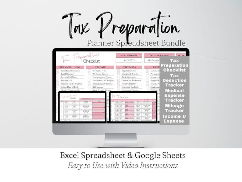 Tax Planner Template Bundle Google Sheets, Tax Planning Spreadsheet Tax ...