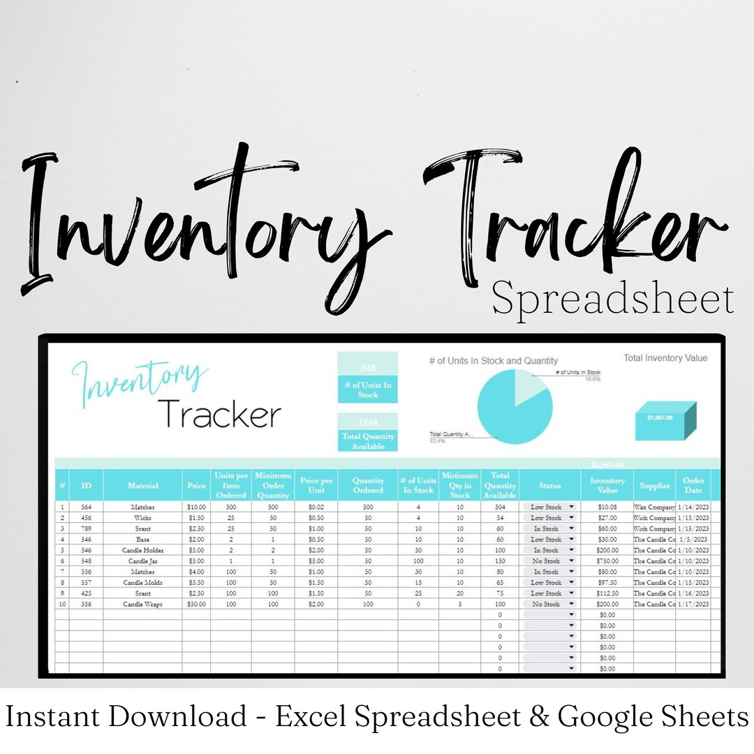 Inventory Management Spreadsheet, Inventory Management Excel, Inventory ...