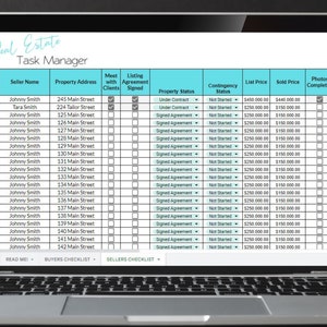Real Estate Transaction Tracker, Realtor Checklist, Realtor Tracker ...