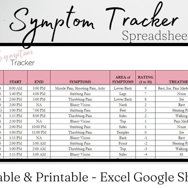 Symptom Tracker - Etsy