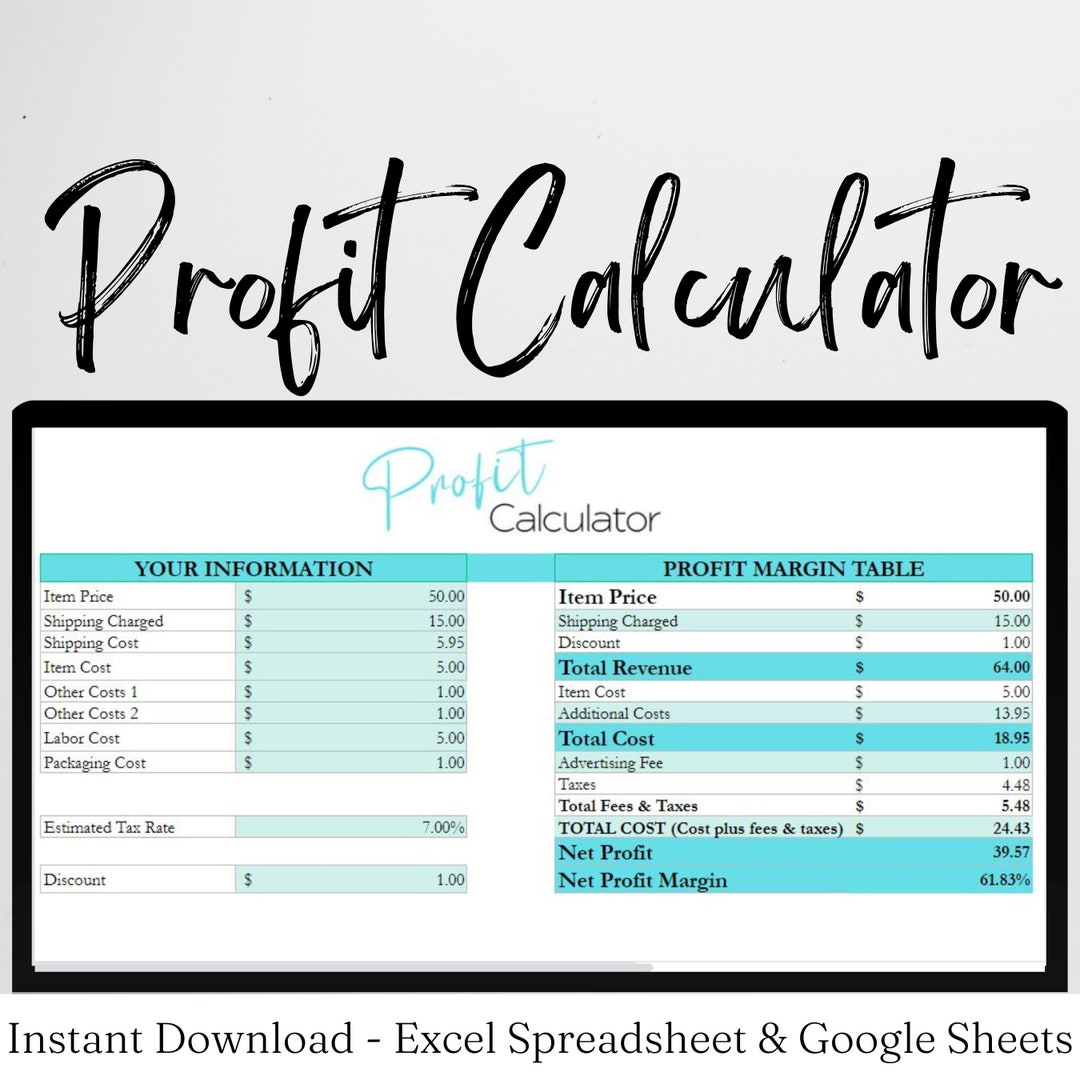 Profit Margin Tracker, Product Pricing Sheet, Product Price Spreadsheet ...
