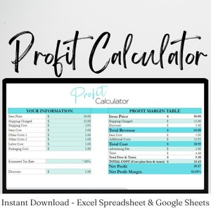 Profit Margin Tracker, Product Pricing Sheet, Product Price Spreadsheet ...