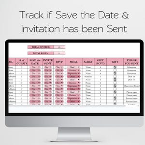 Guest List Excel Template, Invite Tracker, RSVP Tracker Google Sheet ...