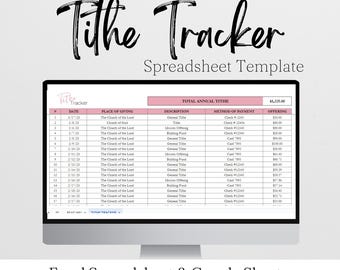 Tithe Tracker Spreadsheet Template. Excel & Google Sheets. Tithes ...