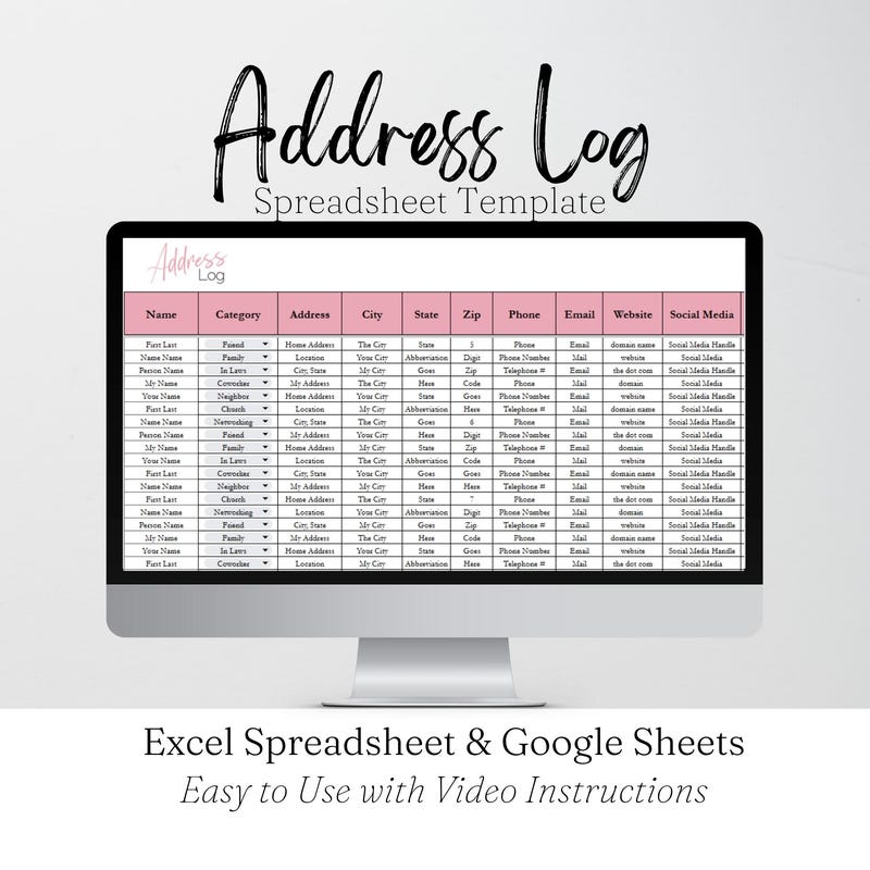 Address List Templates - Etsy