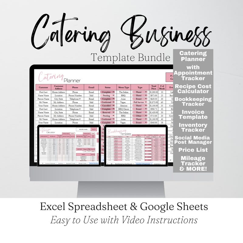 Catering Cost Template - Etsy