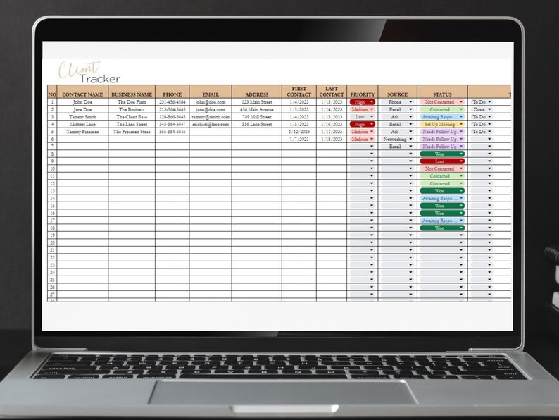 Client Tracker Small Business Template Client Tracking Sheet - Etsy