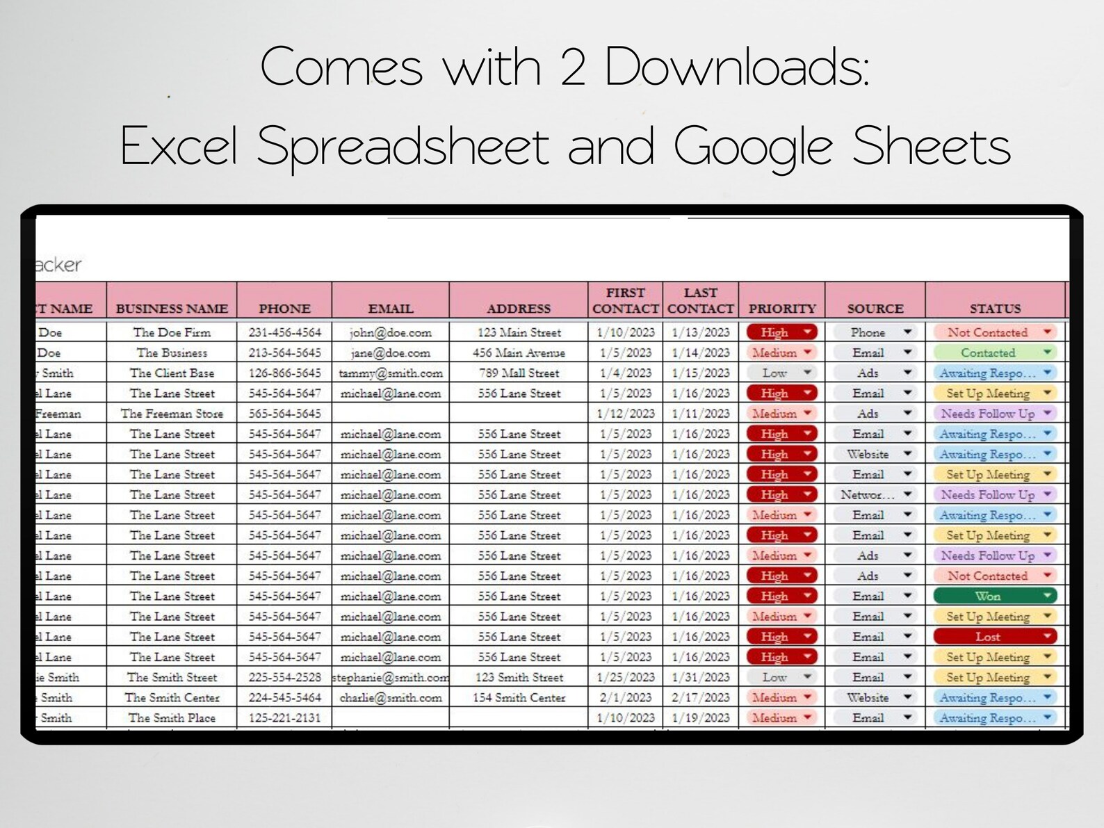 Lead Tracking Spreadsheet, Lead Tracker Google Sheet, Lead Tracker ...