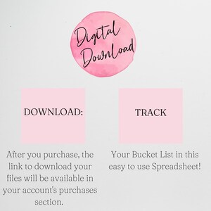 Bucket List Template Excel Spreadsheet, Bucket List Journal, Bucket ...