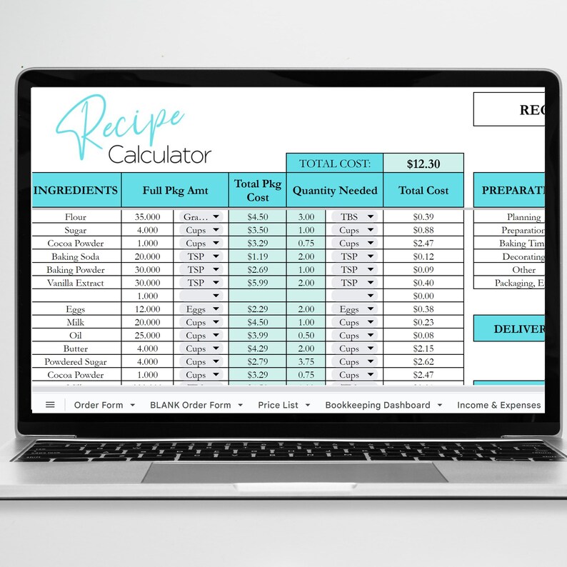 Bakery Business Plan Template Google Sheets, Bakery Spreadsheet, Bakery ...