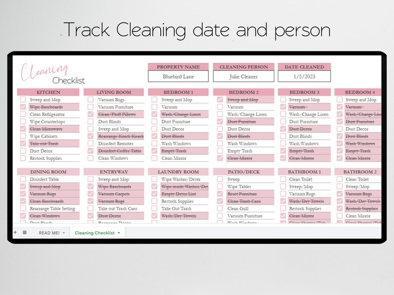 Cleaning Checklist for Short Term Rental Property Airbnb - Etsy