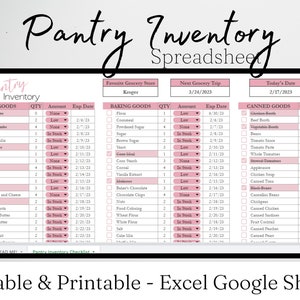 Pantry Inventory Template, Pantry List, Pantry Planner, Food Inventory ...