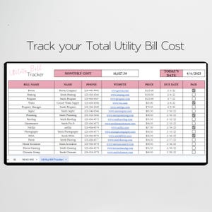 Utility Bill Tracker Excel Spreadsheet, Utilities Tracker Google Sheets ...