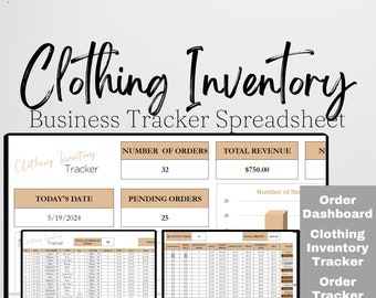Clothing Business Inventory Tracker Log, Clothing Inventory Template ...